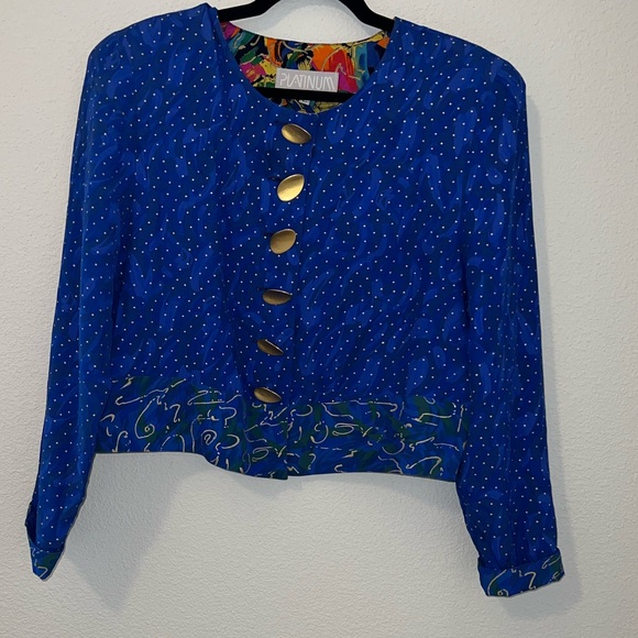 Platinum | Jackets & Coats | Rare Find Vintage Platinum Rayon Cropped ...